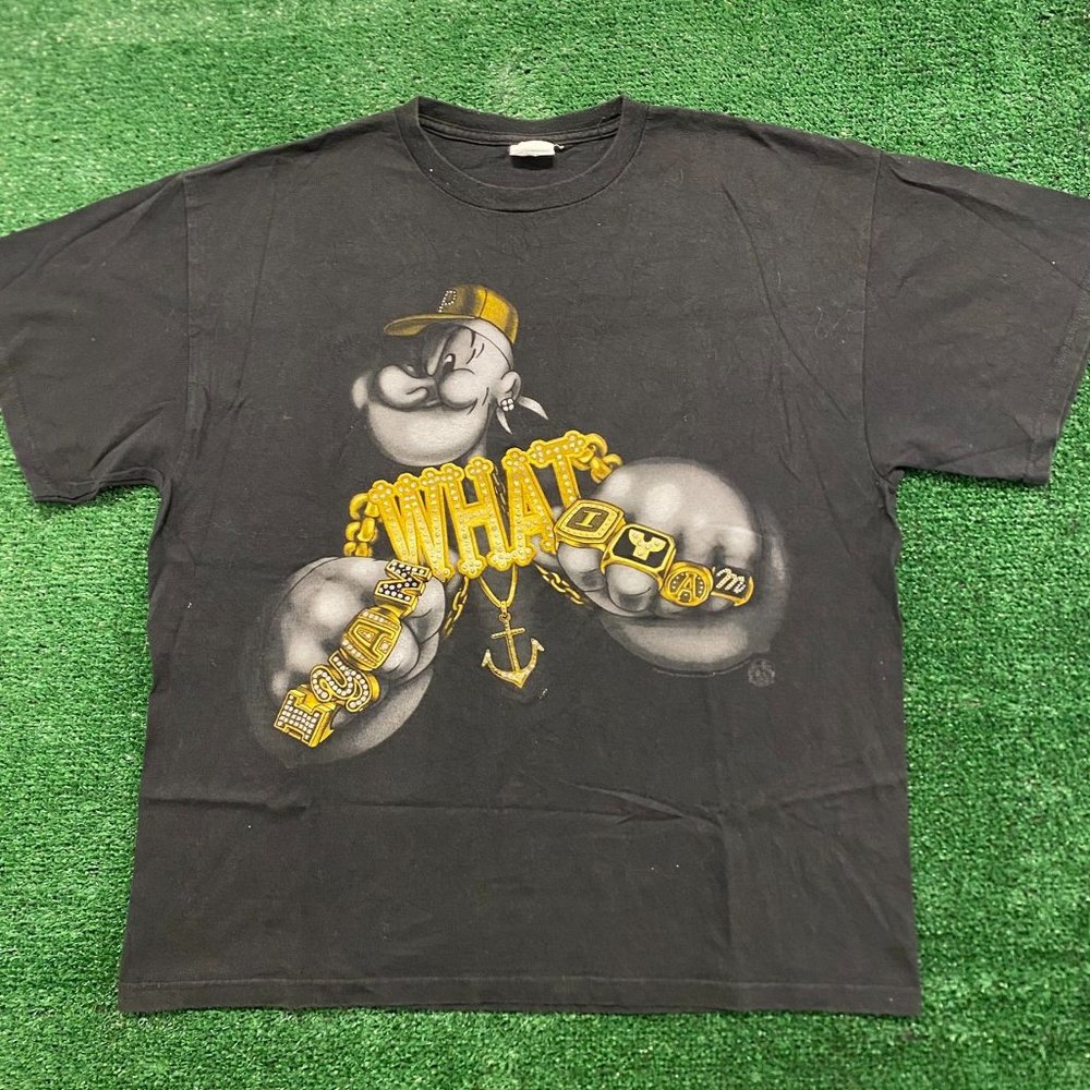 Popeye Cartoon Gangster Vintage Rap T-Shirt - Gem